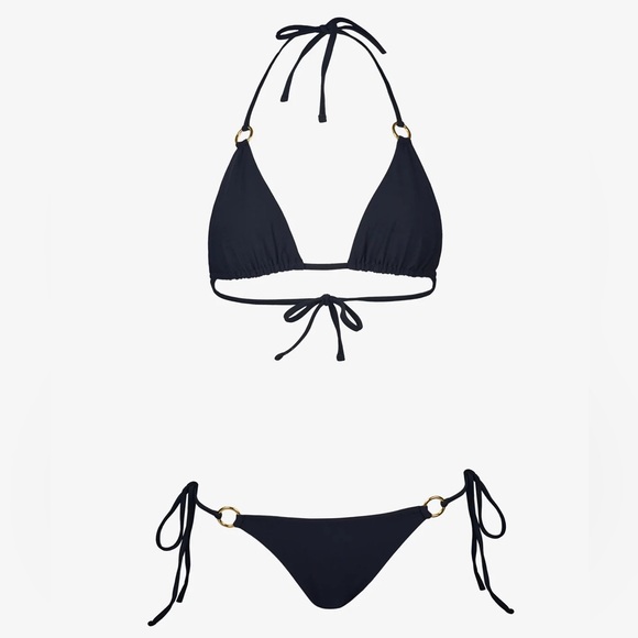 Sara Cristina | Swim | Nwt Sara Cristina Gold Ring String Bikini In Black | Poshmark